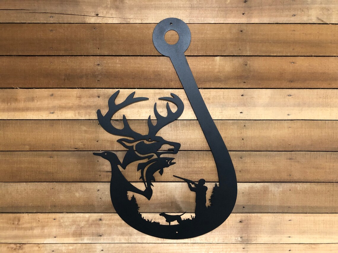 Duck Deer Fish Sign Wildlife Metal Art Hunting Fishing Sign - Etsy