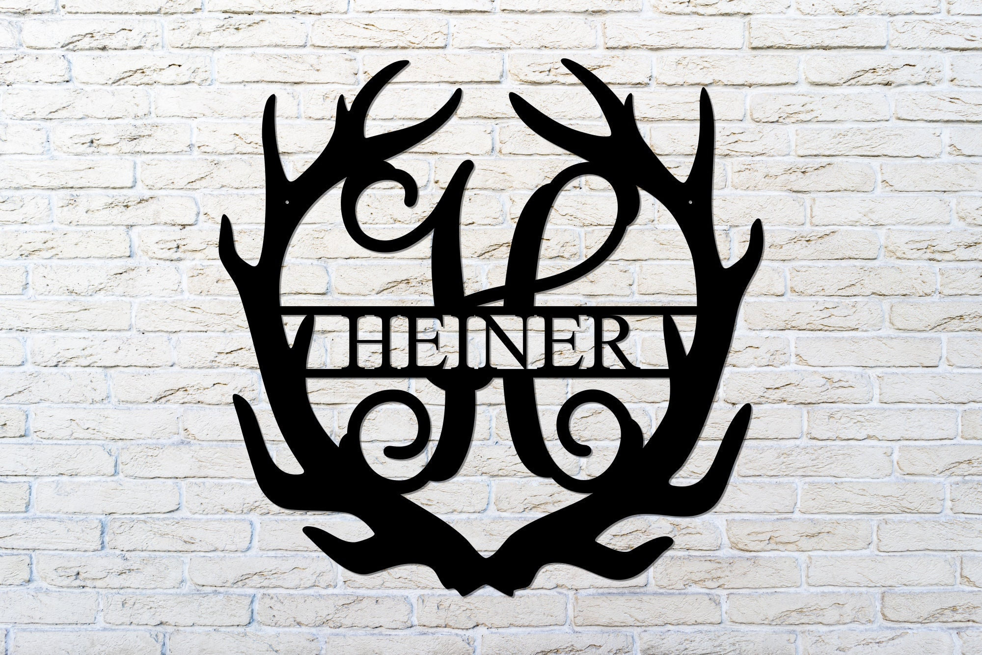 Antler Monogram Sign Custom Monogram Deer Antler Monogram - Etsy