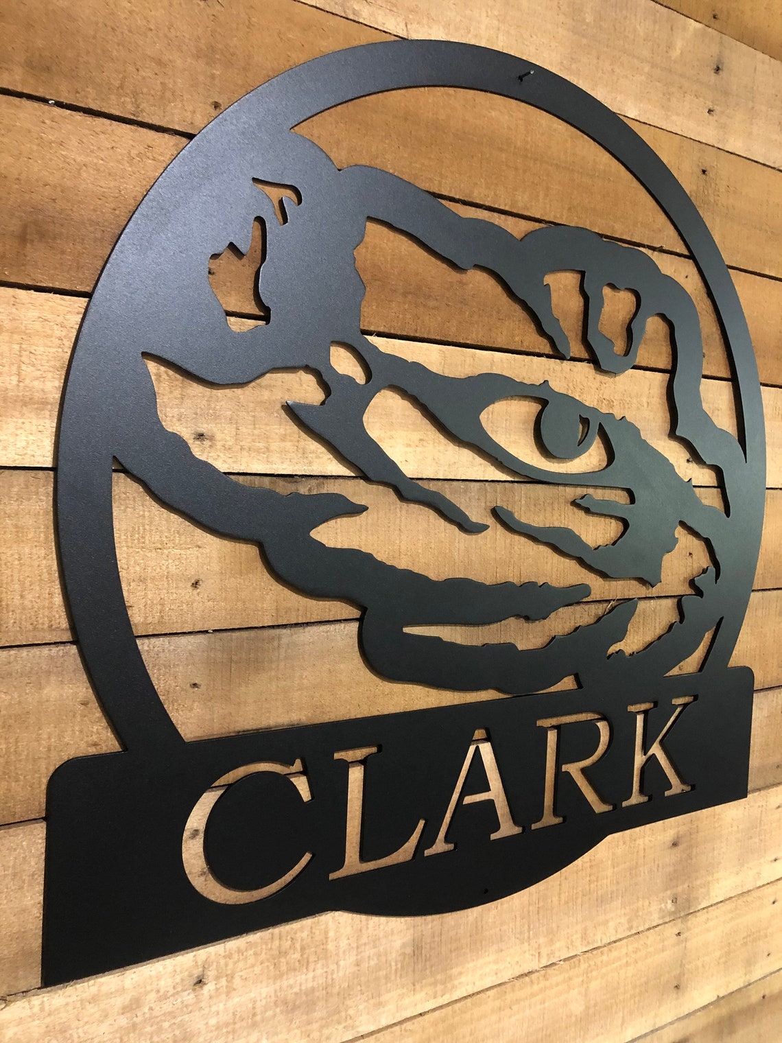 Eye of the Tiger Metal Sign Personalized Tiger Eye Louisiana - Etsy