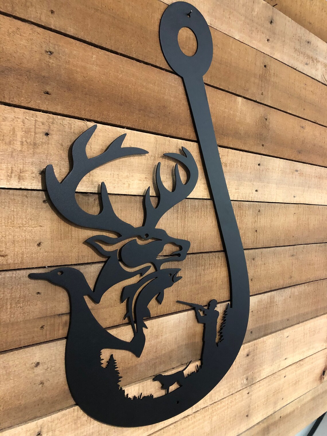 Duck Deer Fish Sign Wildlife Metal Art Hunting Fishing Sign - Etsy