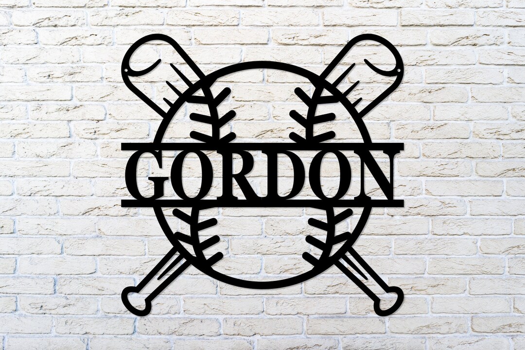 Baseball Monogram Metal Sign: Personalized Wall Art - Etsy