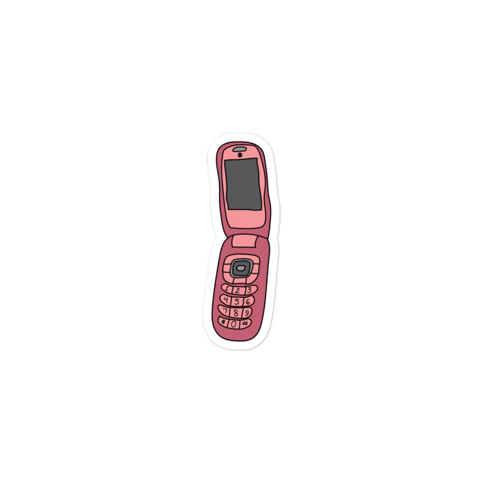 Pink Flip Phone Sticker by Courtney Graben | Etsy