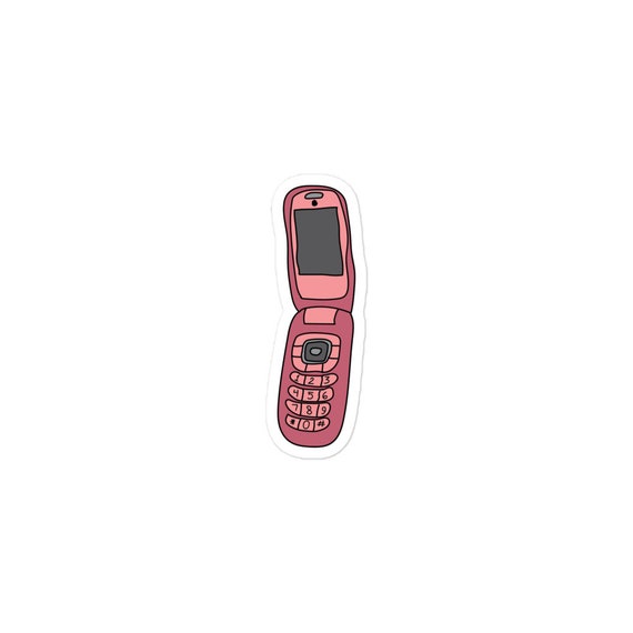 Pink Flip Phone Sticker by Courtney Graben | Etsy