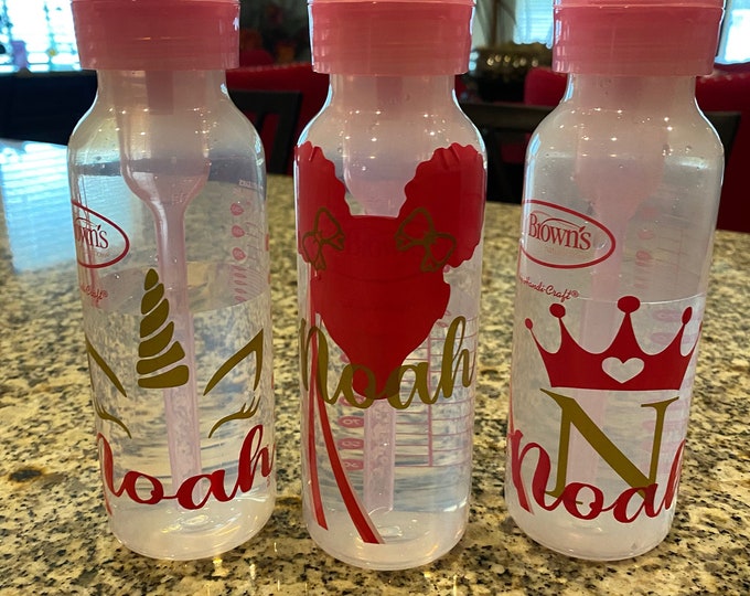 Baby Bottle Name Decals, Daycare Labels, Personalized Vinyl, Monogram ...