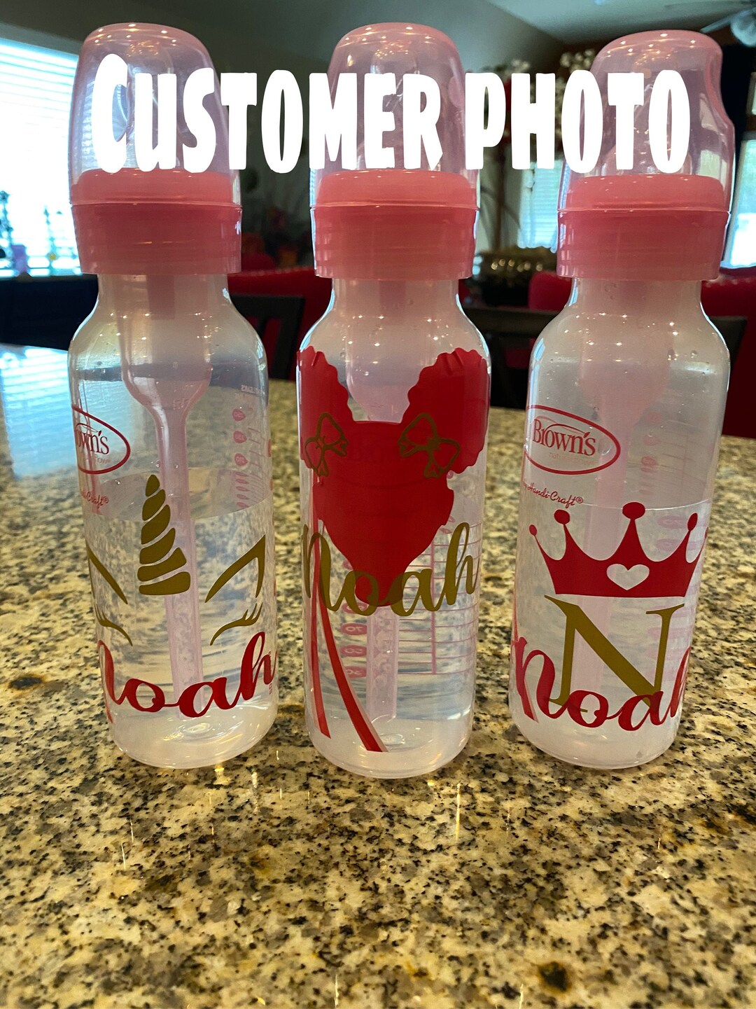 Baby Bottle Name Decals, Daycare Labels, Personalized Vinyl, Monogram ...