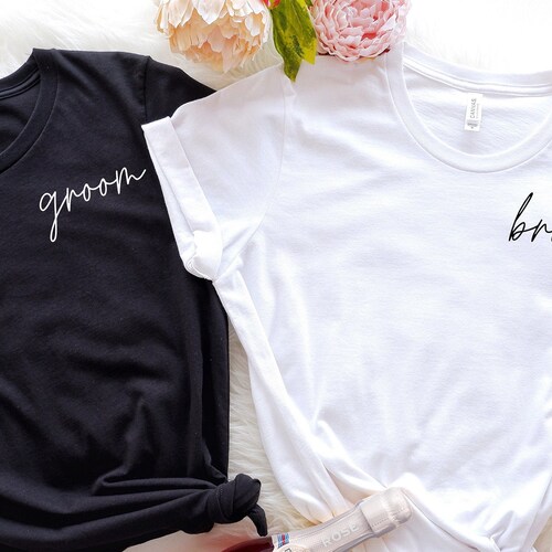 Bride And Groom Shirt Set Bride Groom Shirts Newlywed Etsy
