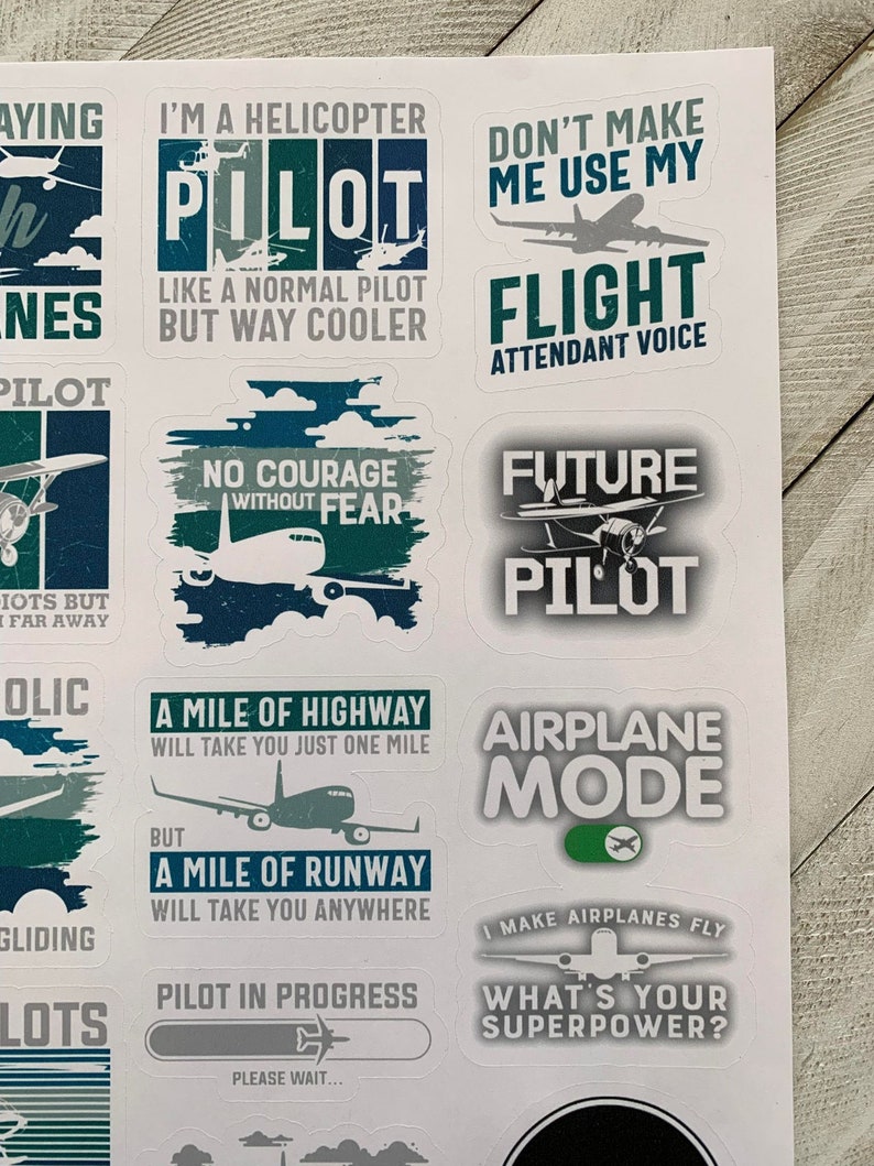Pilot Stickers Aviation Plane | Etsy