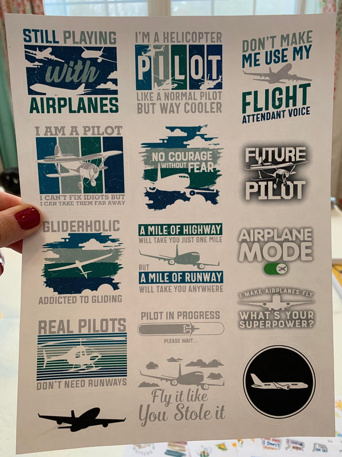 Pilot Stickers Aviation Plane | Etsy
