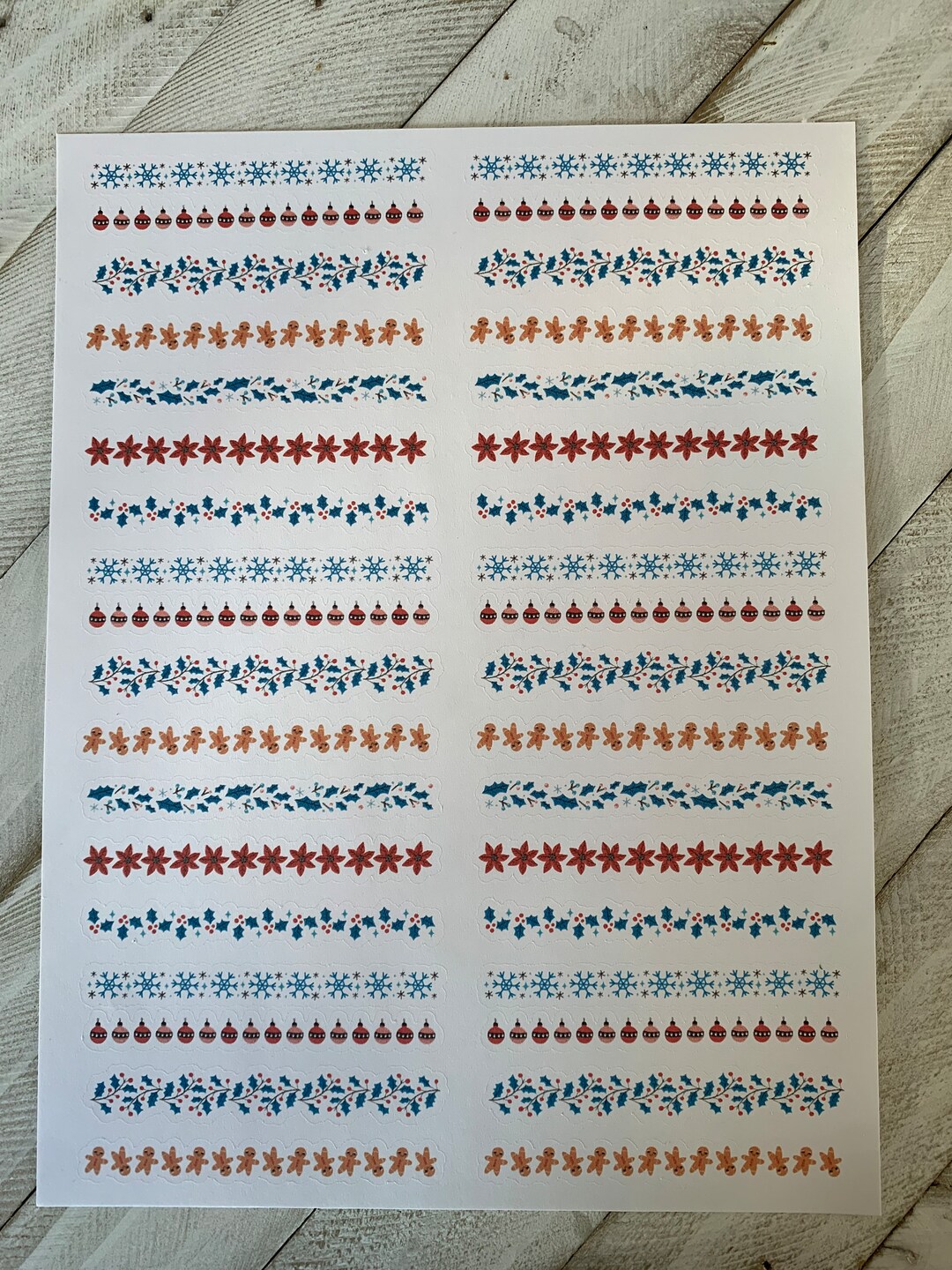 Winter Decorative Borders Sticker Sheet, Scrapbook Stickers, Bullet ...