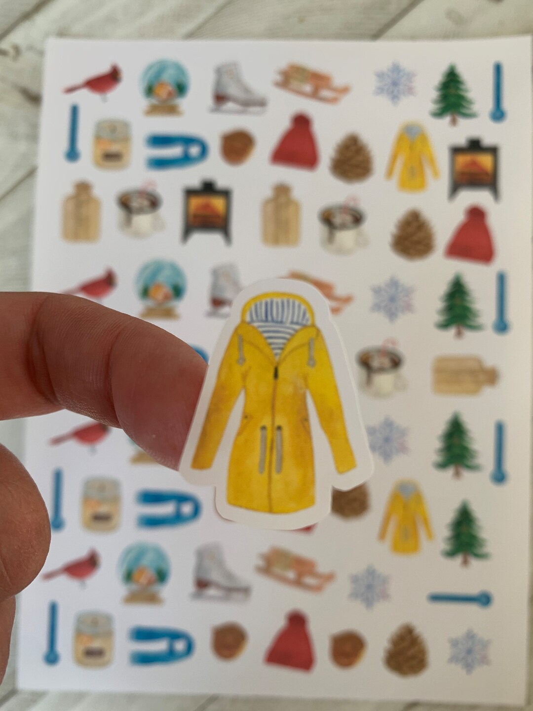 Watercolor Winter Sticker Sheet, Scrapbook, Bullet Journal Sticker ...