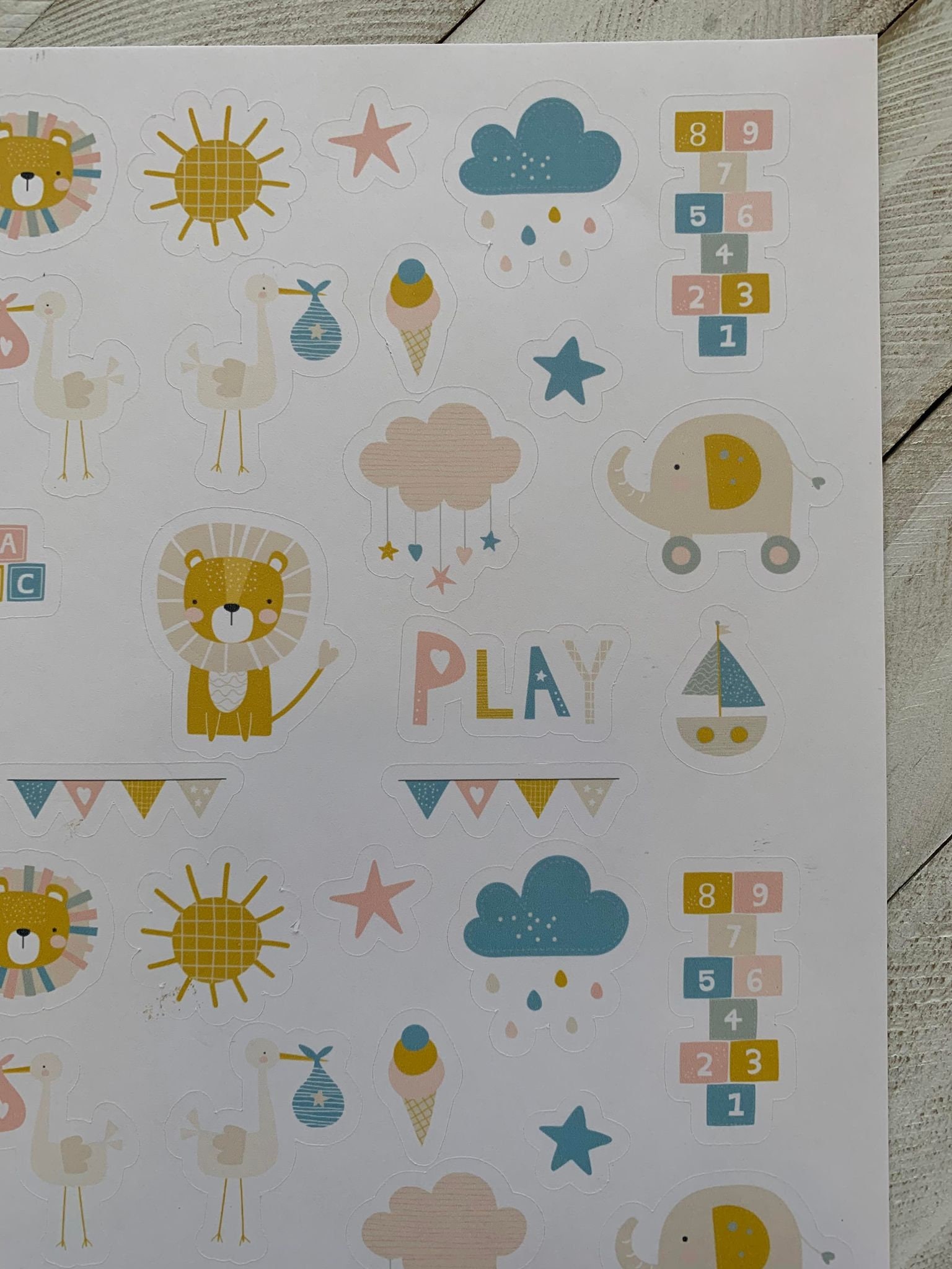 New Baby Neutral Sticker, Newborn Stickers, Scrapbook Stickers, Baby ...