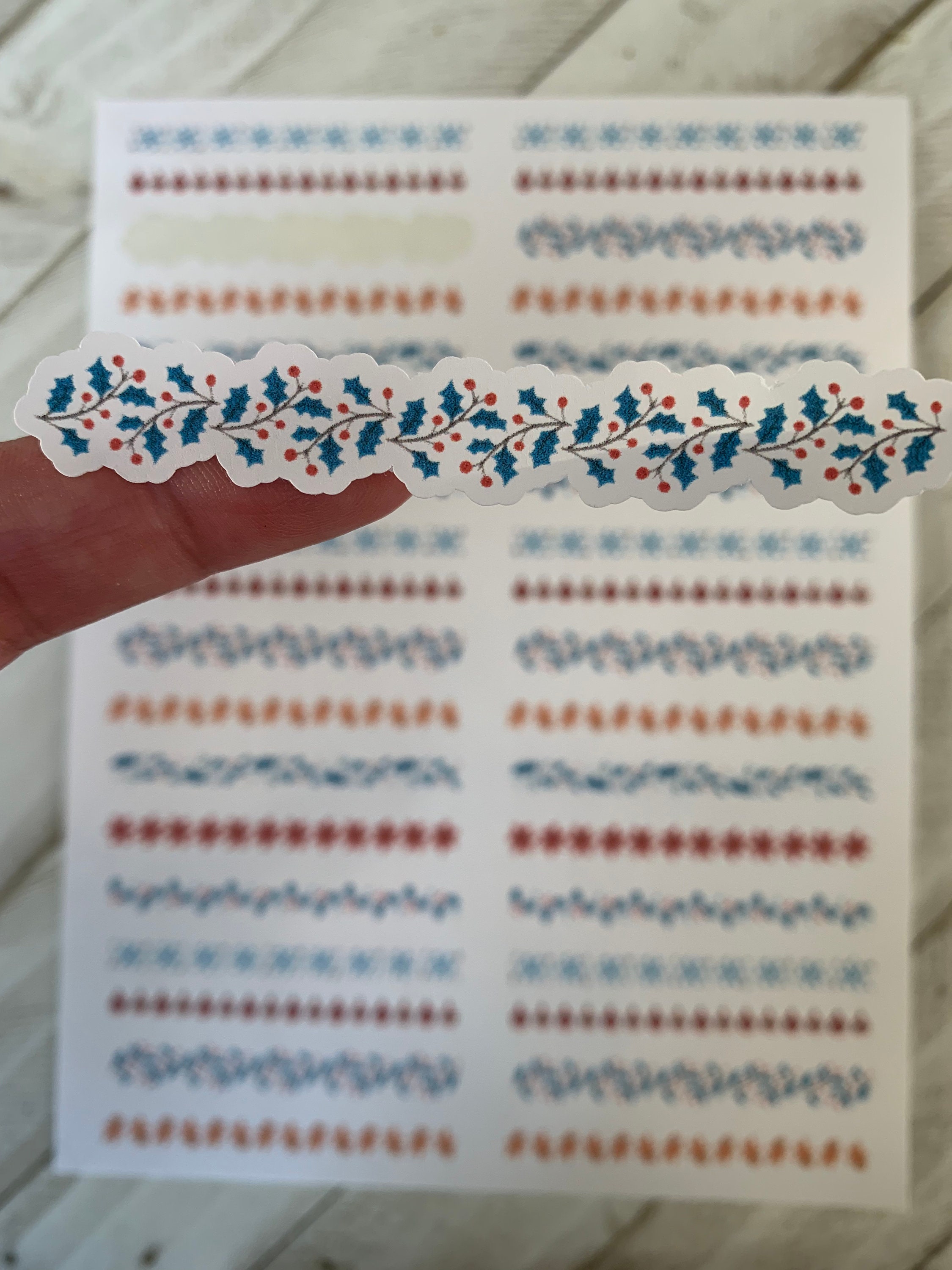 Winter Decorative Borders Sticker Sheet, Scrapbook Stickers, Bullet ...