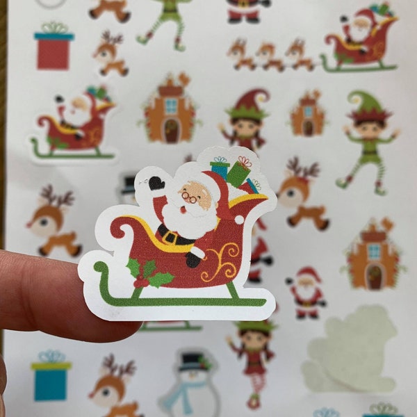 Santa Stickers - Etsy