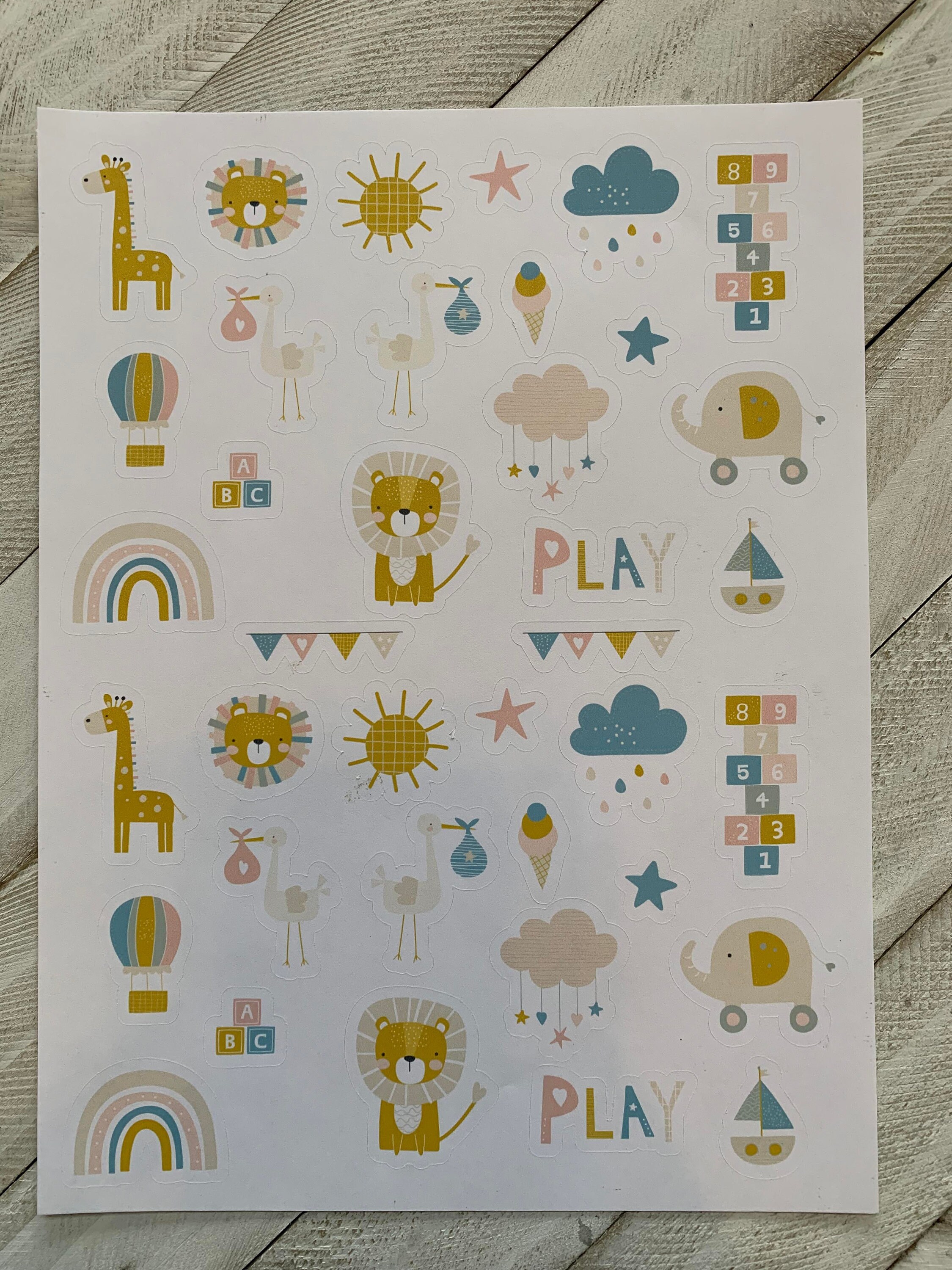 New Baby Neutral Sticker, Newborn Stickers, Scrapbook Stickers, Baby ...