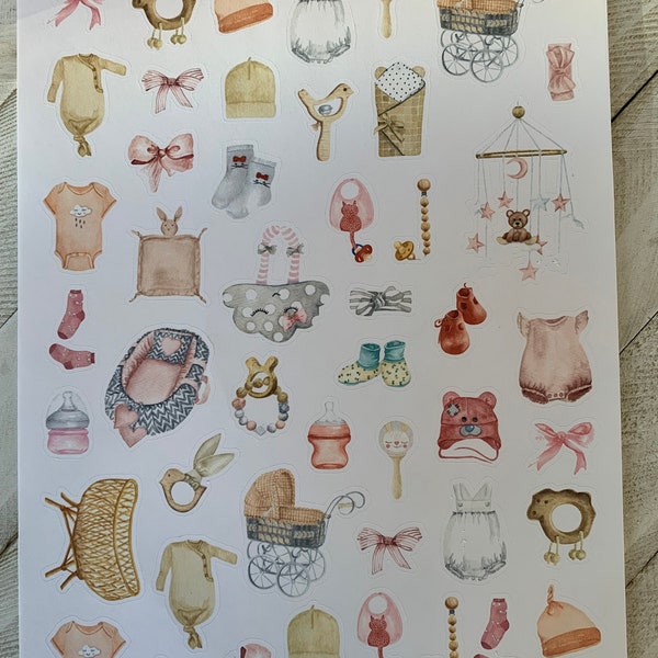 Baby Girl Stickers - Etsy