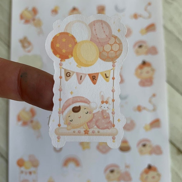 Baby Girl Stickers - Etsy