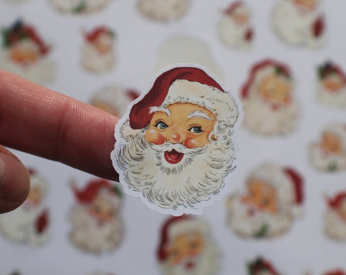 Vintage Santa Sticker Sheet, Scrapbook Stickers, Bullet Journal ...