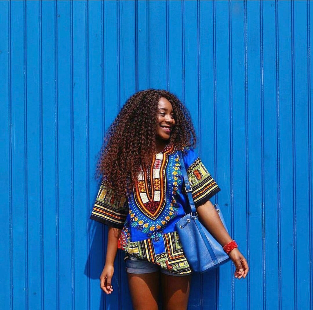 AFRICAN Traditional Print Dashiki, Gift Idea, Unisex, Summer Top, Blue ...