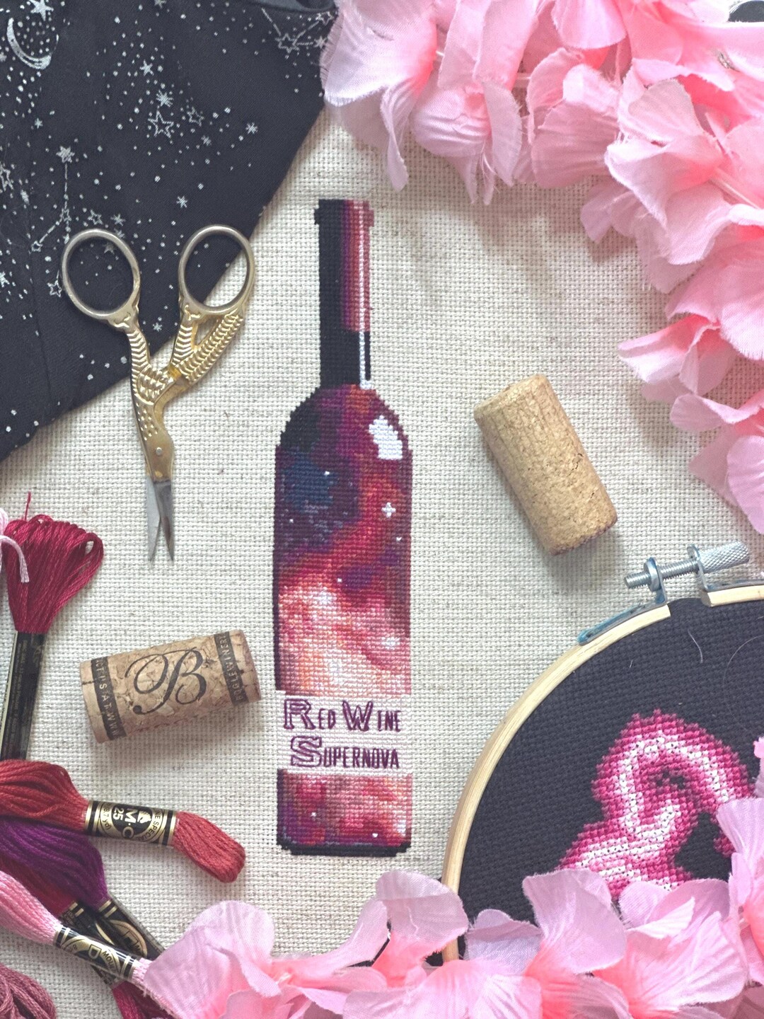 Red Wine Supernova -cross Stitch Pattern - Etsy