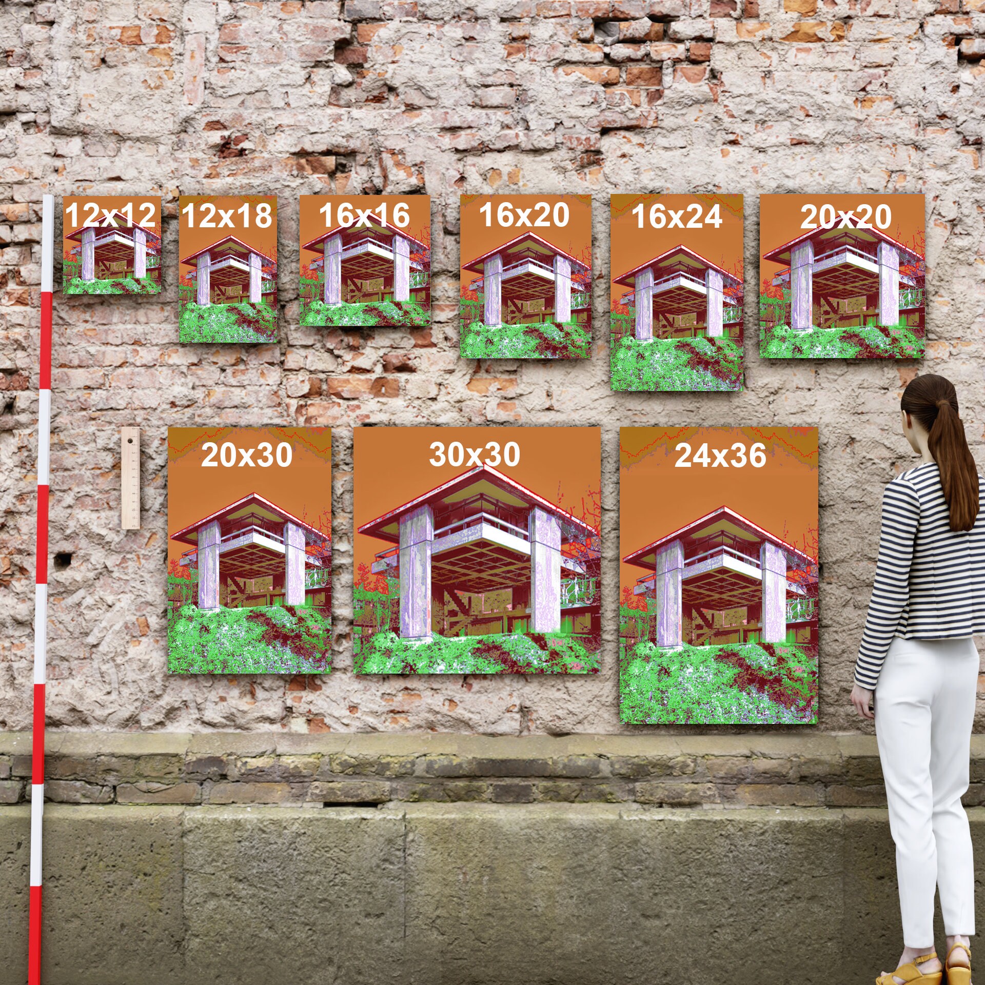 Sky House Modern Architecture Art Print Graphic Abstract Illustration ...