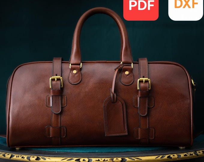 Duffle Bag Pattern – PDF + DXF / Weekend Bag Template PDF Travel Bag ...
