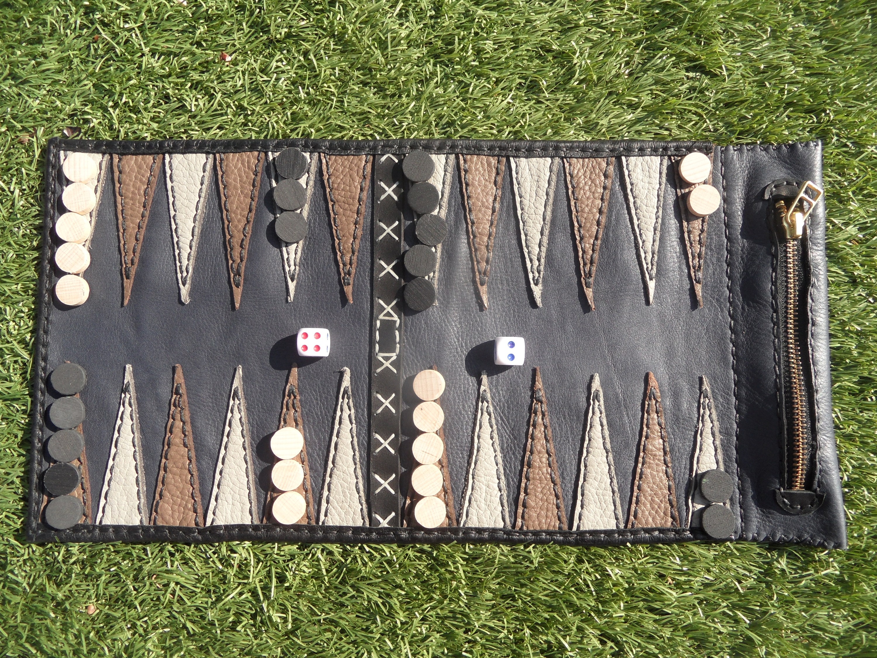 Backgammon Leather Board Game - Etsy