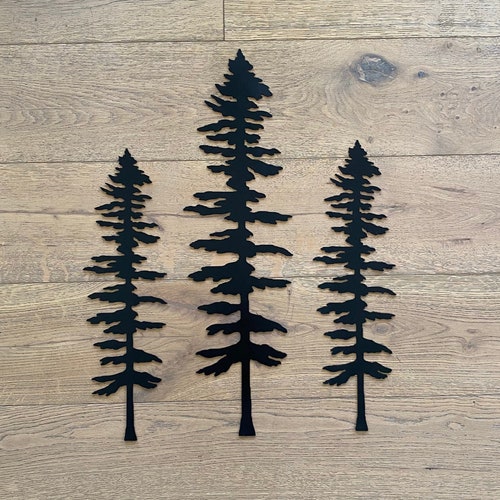 Metal Tree Line Wall Art Line of Trees - Etsy