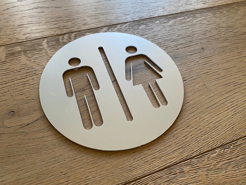 Unisex Metal Restroom Sign: Washroom Door Label - Etsy Australia