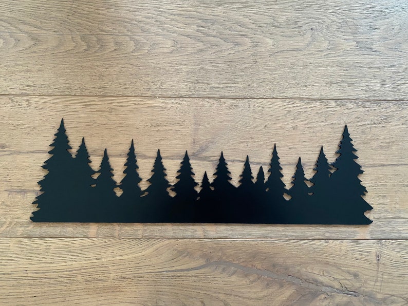 Metal Tree Line Wall Art | Line of Trees - Etsy
