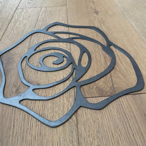 12” Rose Flower Metal - Metal Wall Art - Rose Flower Sign - Etsy
