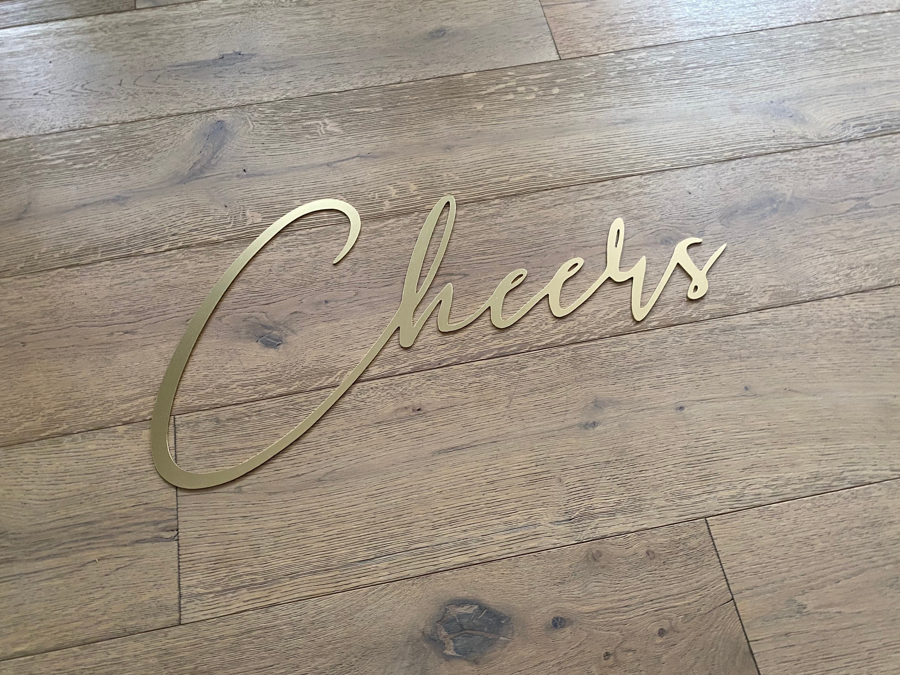Cheers Metal Word Metal Wall Art Cheers Word Sign Cheers | Etsy