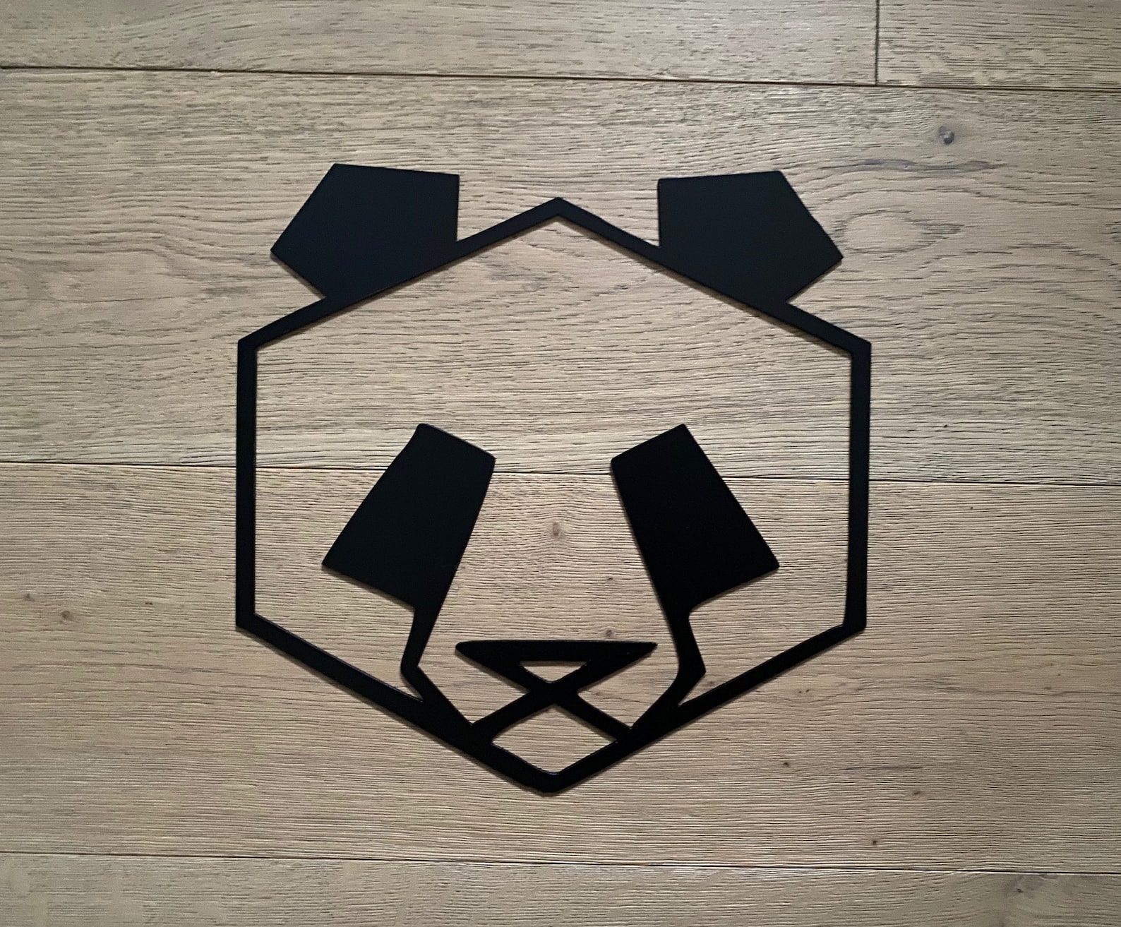 Geometric Metal Panda Head Wall Art Decor Rustic Steel | Etsy