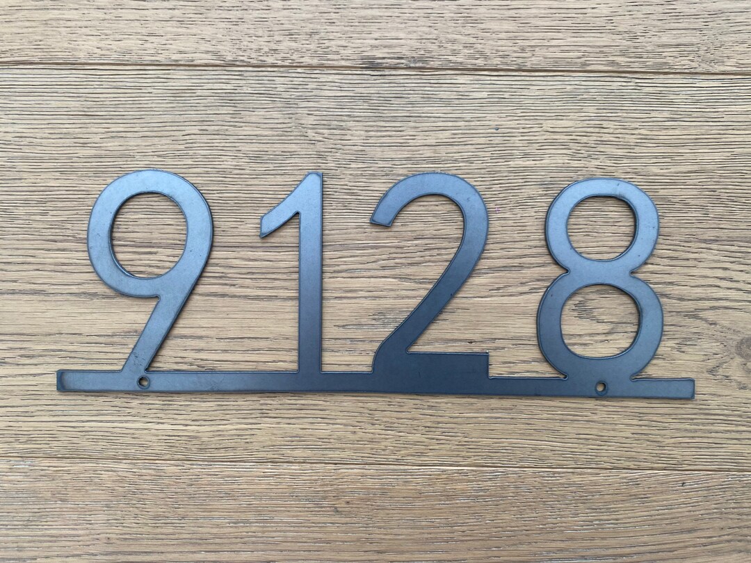 Rustic Metal Home Address Wall Art - Custom House Number Sign ...