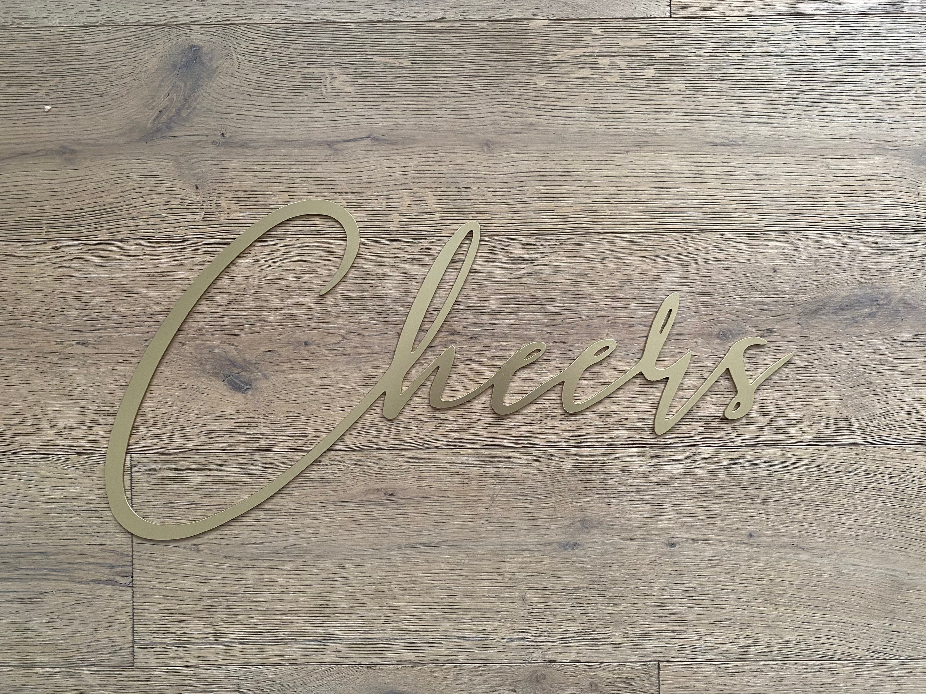 Cheers Metal Word Metal Wall Art Cheers Word Sign Cheers | Etsy
