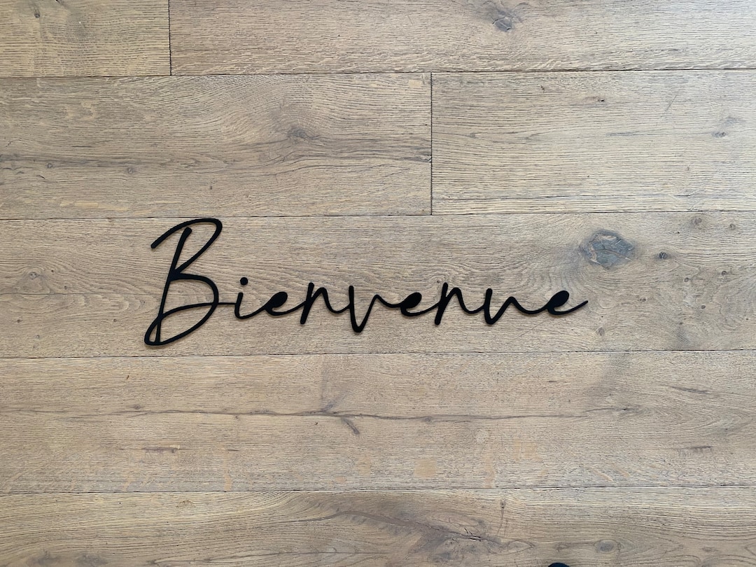 Bienvenue Metal Word - Metal Wall Art - Bienvenue Word Sign - Bienvenue ...