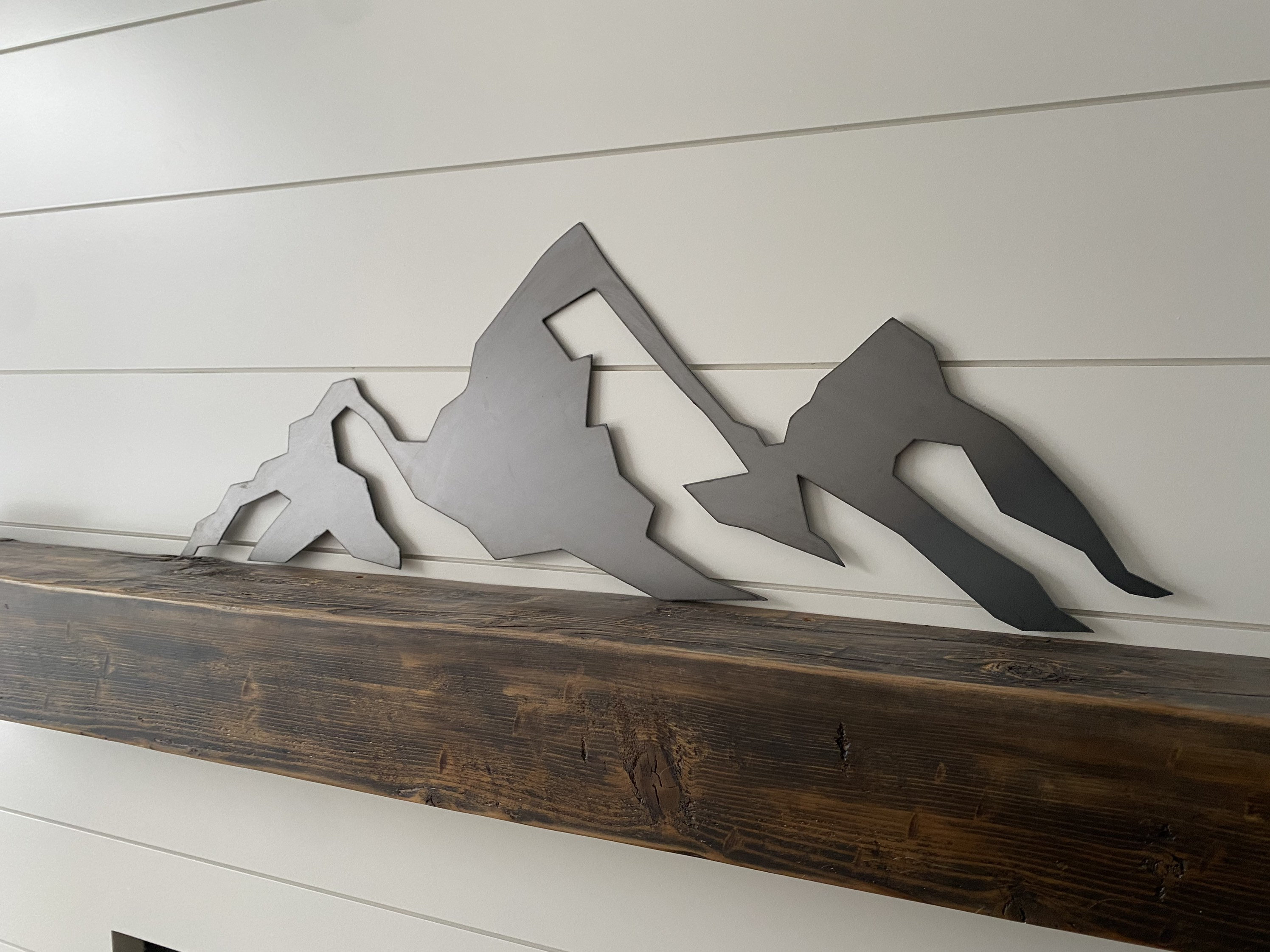 Rustic Metal Mountain Wall Art Vector Style. | Etsy