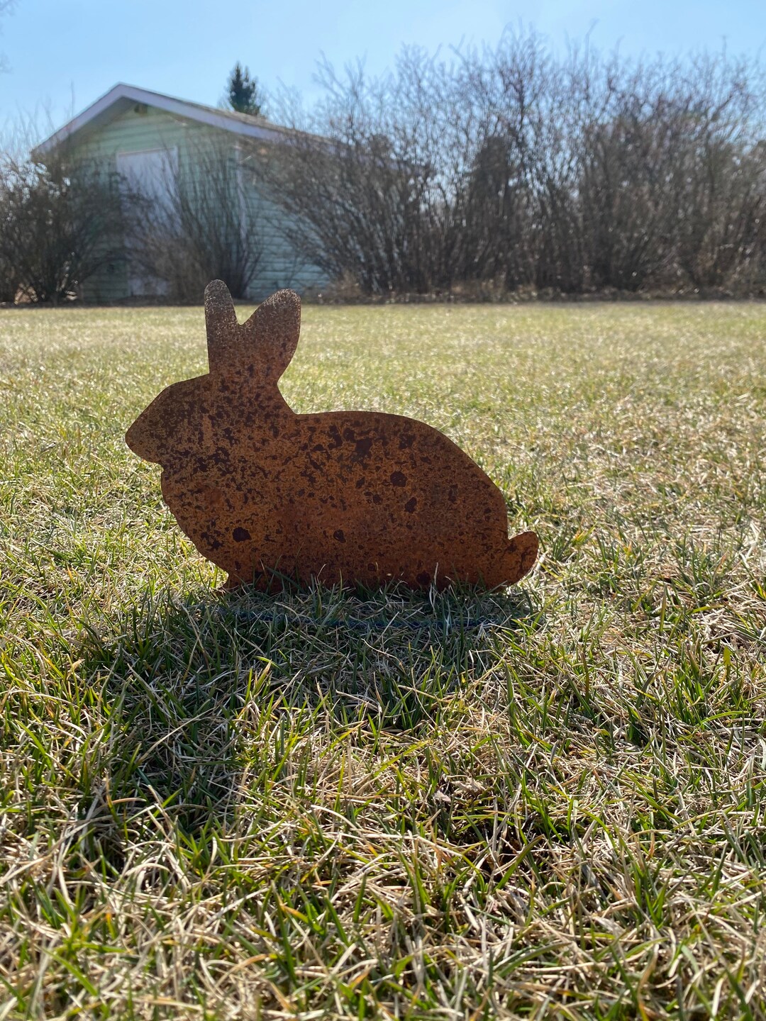 Rusty Metal Bunny Rabbit Yard Decor Art | Bunny Rabbit Lawn Decor ...