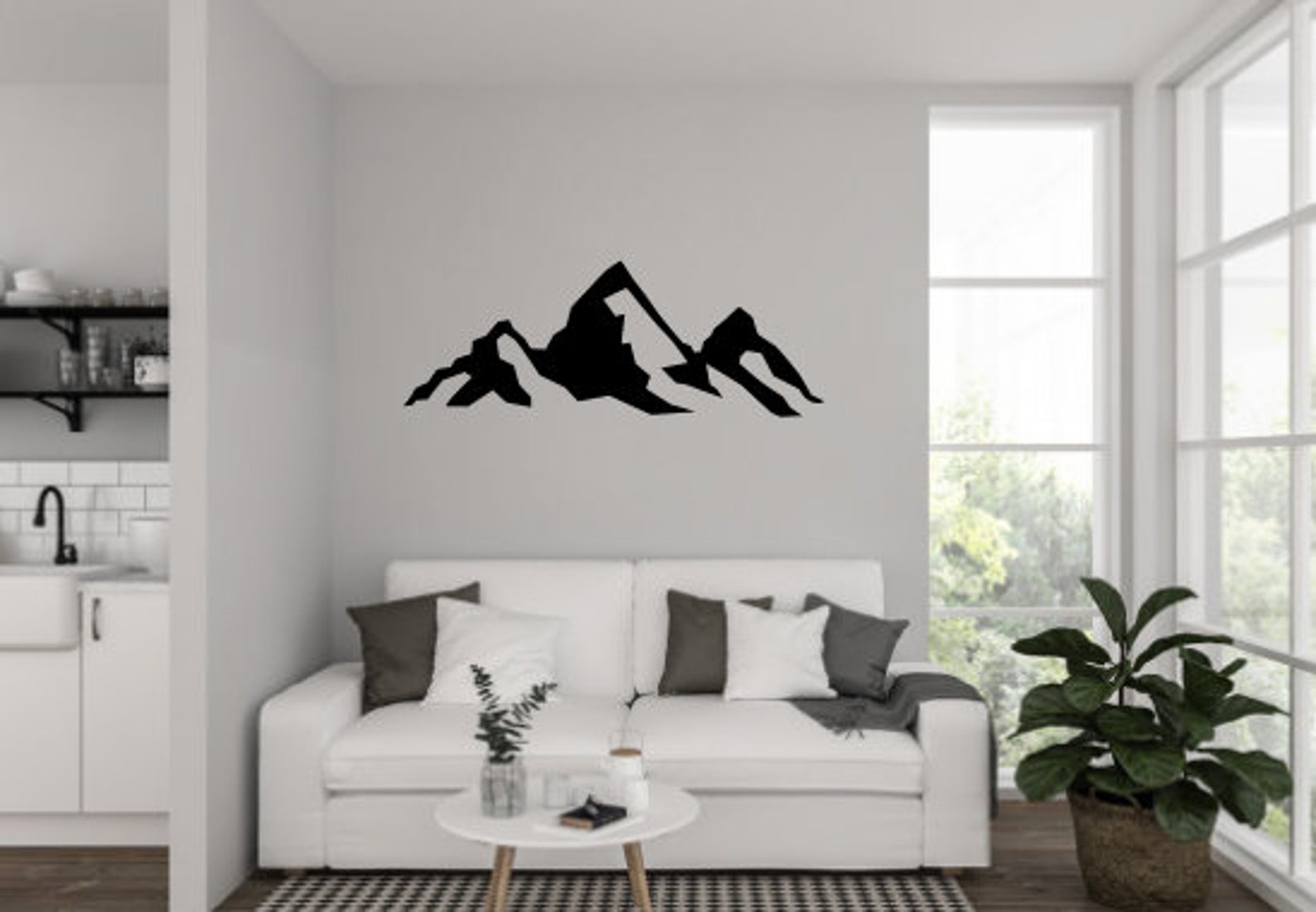 Rustic Metal Mountain Wall Art - Vector Style. - Etsy