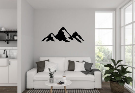 Rustic Metal Mountain Wall Art Vector Style. | Etsy