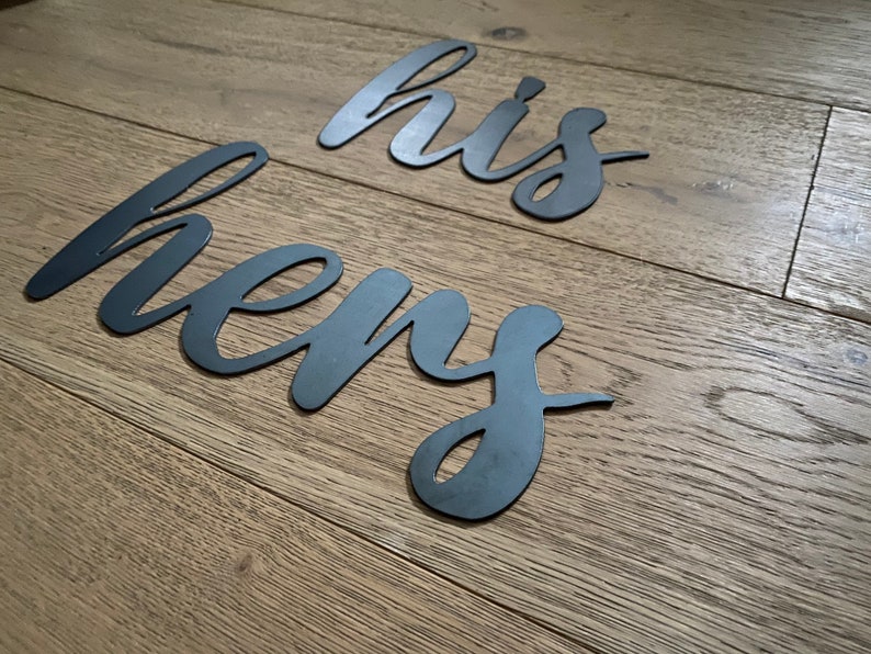 His and Hers Metal Word Art: Steel Wall Decor - Etsy