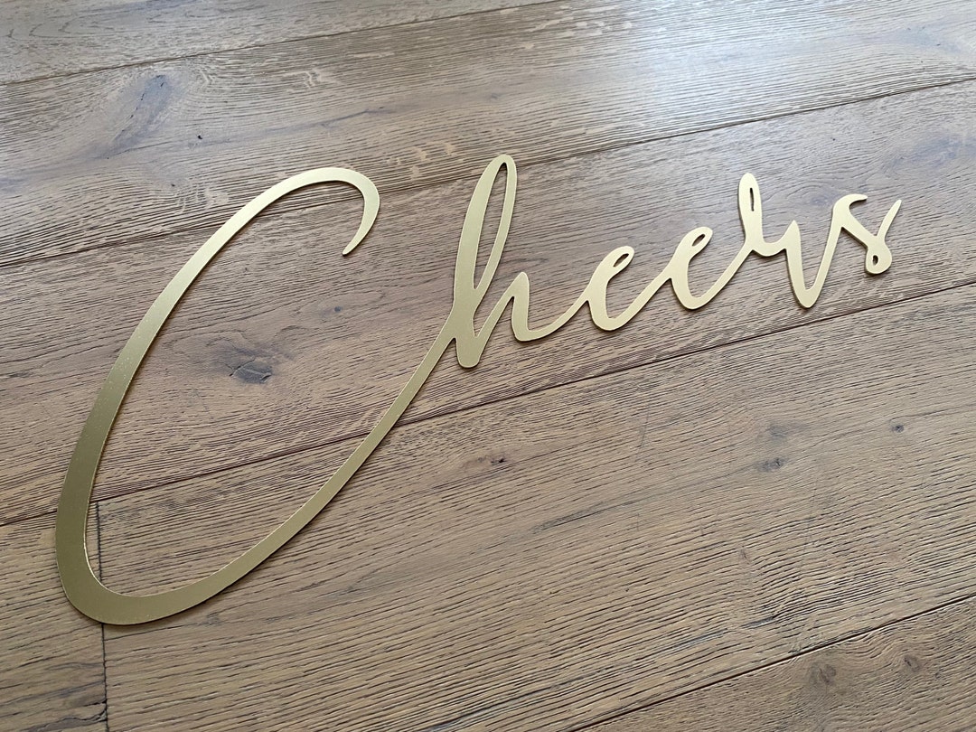 Cheers Metal Word - Metal Wall Art - Cheers Word Sign - Cheers Word ...