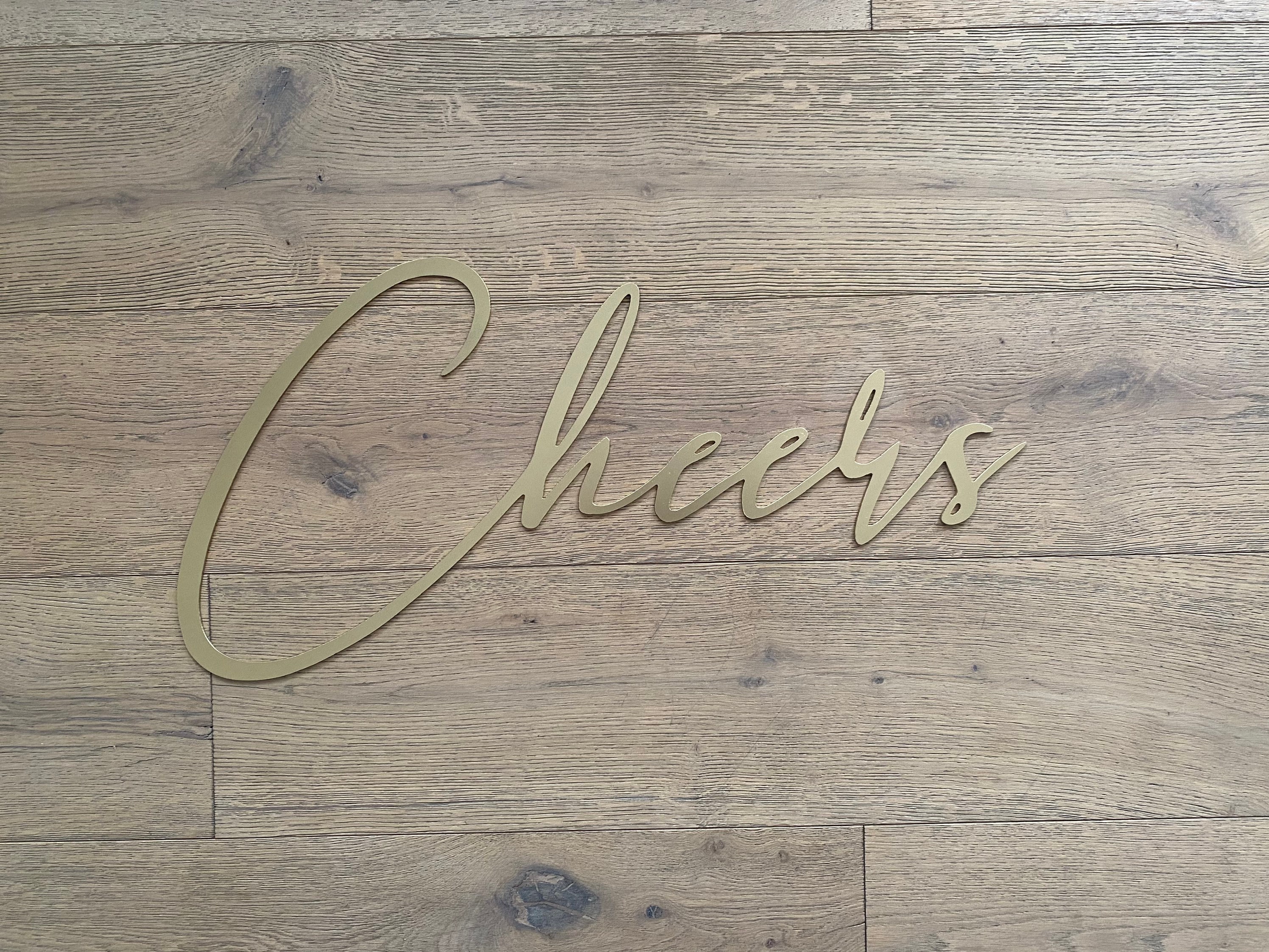Cheers Metal Word Metal Wall Art Cheers Word Sign Cheers | Etsy