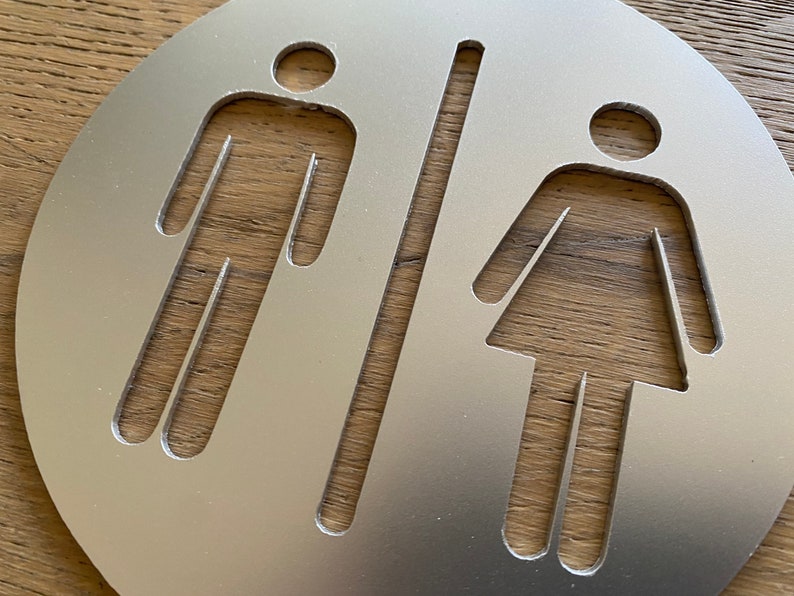 Unisex Metal Restroom Sign: Washroom Door Label - Etsy Australia