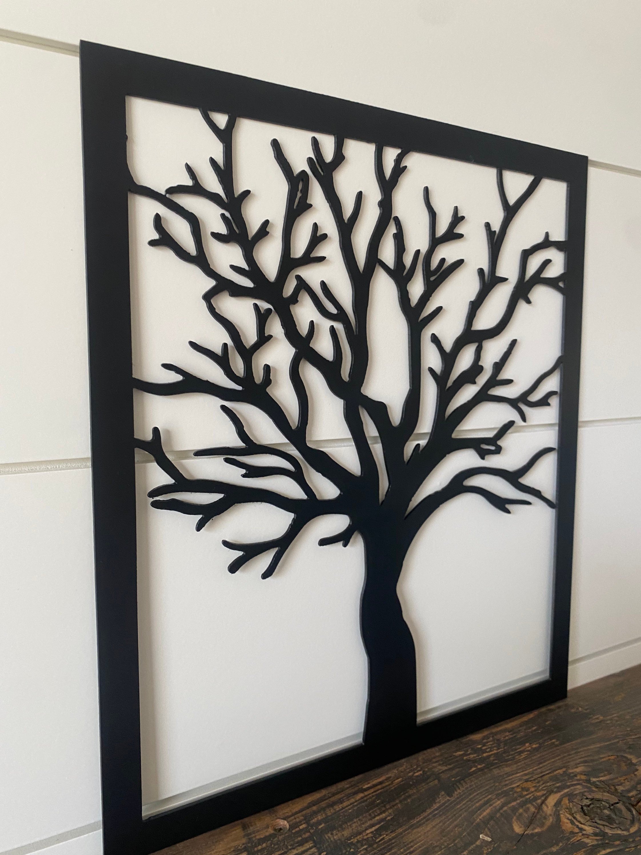 Metal Tree Art Rustic Tree Decor Framed Tree Art Tree | Etsy Canada