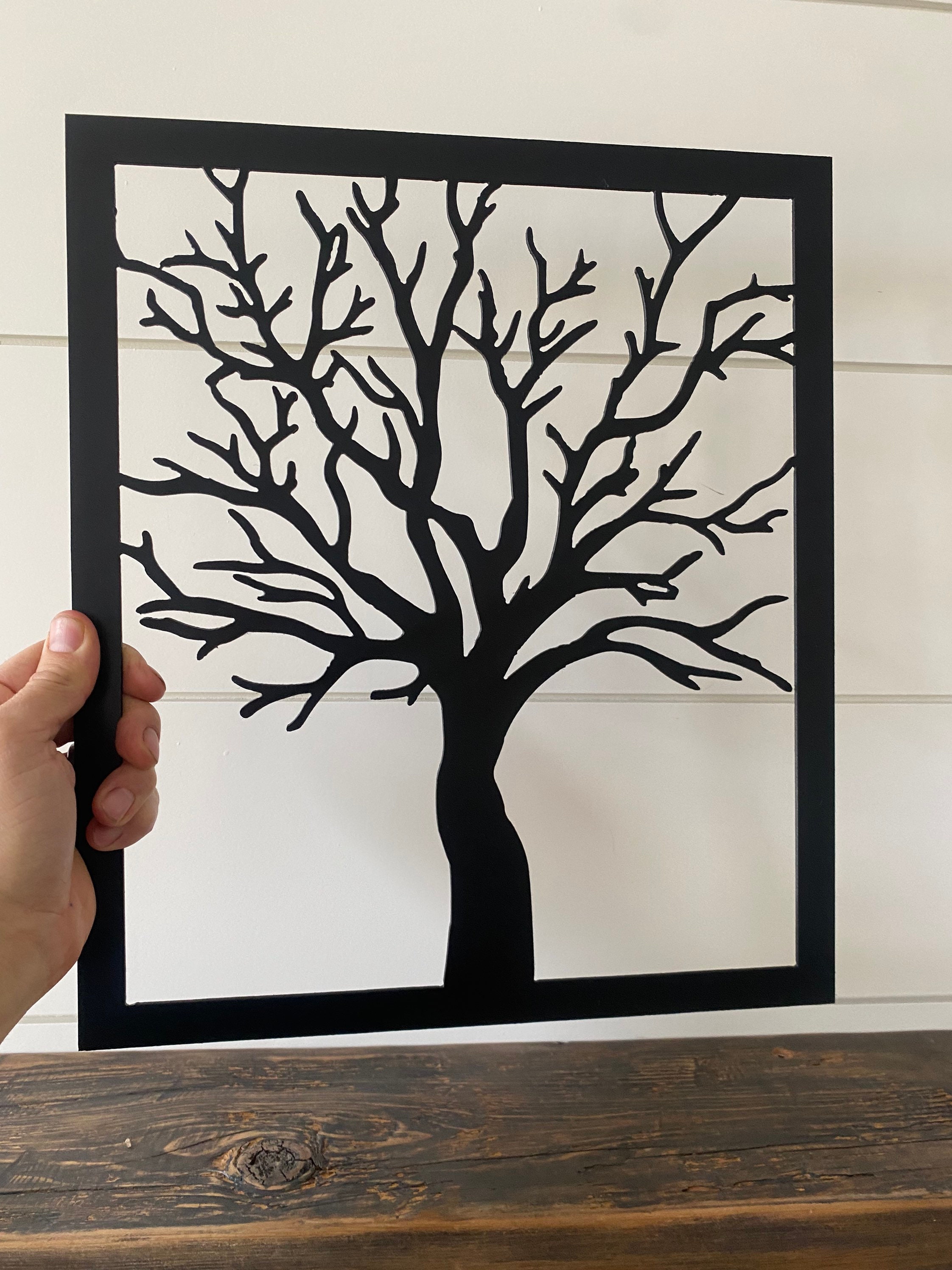 Metal Tree Art Rustic Tree Decor Framed Tree Art Tree | Etsy Canada