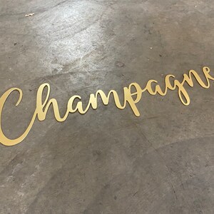 Handcrafted Metal 'champagne' Word Sign – Elegant Home Decor and Gift ...