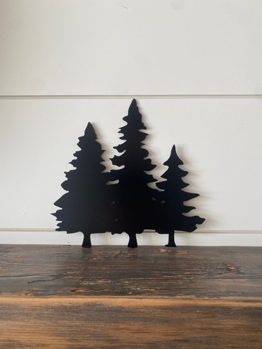 3 Tree Metal Wall Art: Plasma Cut Steel Home Decor - Etsy