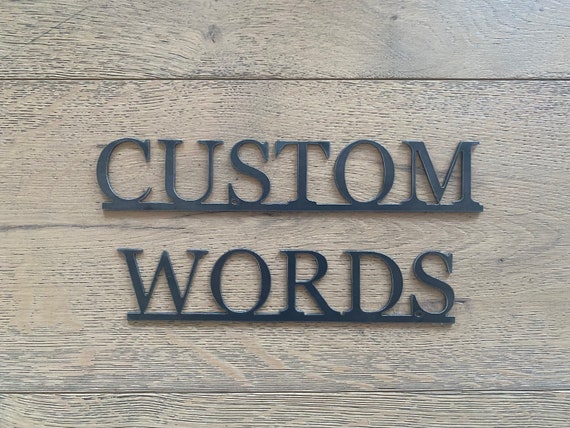 Underlined Custom Metal Words Custom Metal Words | Etsy