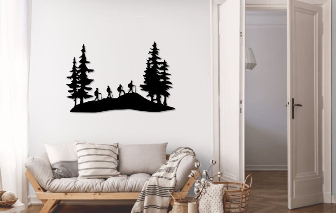 Hiking Metal Scene With Trees | Metal Wall Art | Hike Scene | Nature ...