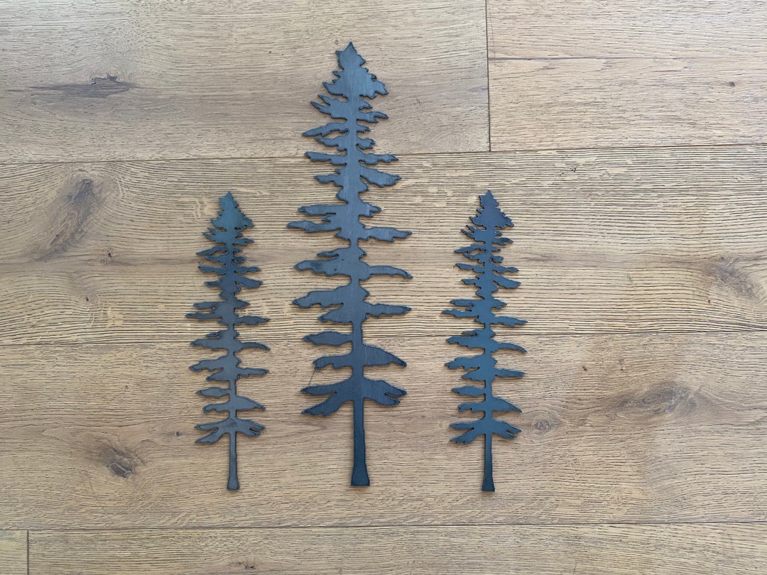Sitka Tree Metal Wall Art Set: Rustic Nature Decor - Etsy